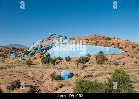 Famous painted rocks in the Tafraoute valley in South Morocco Stock ...
