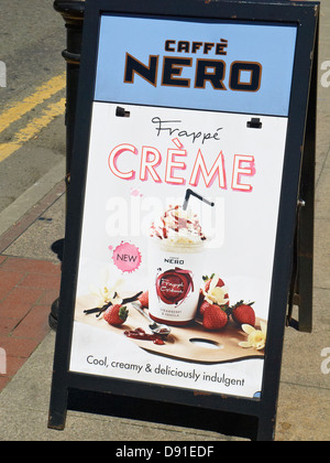 Close up of Caffe Cafe Nero coffee shop sign exterior signage York ...