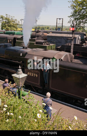 Steam engine driver in period dress for 1860s Stock Photo - Alamy