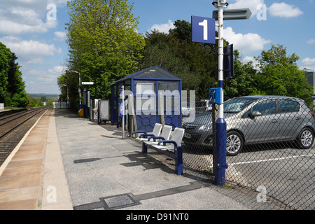 Edale railway station platform on the Hope Valley line in the ...