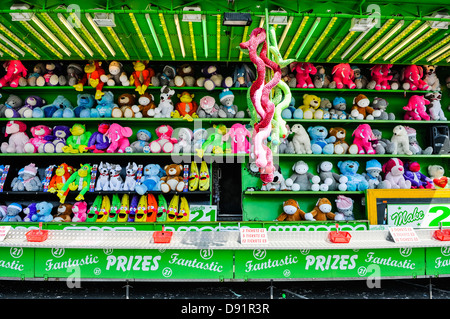 "Blackjack" fairground stall offering cuddly toys as prizes for having ...