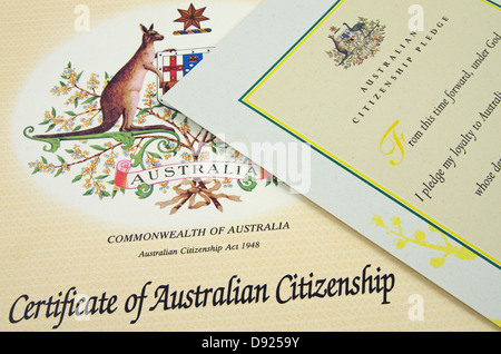 Australian citizenship documents Stock Photo - Alamy