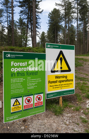 Forestry Commission Forest Operations Warning Sign fence trees No ...