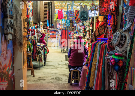 Typical Peruvian clothes, souvenirs and crafts on sale at the Inka ...