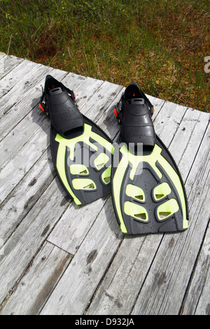 Two flippers for diving Stock Photo - Alamy