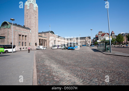 Bus stop by the railway station, Helsinki Finland Stock Photo - Alamy