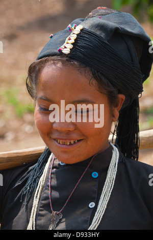Burma: Ethnic Shan persons in traditional dress outside Kengtung, c ...