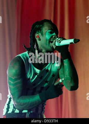 Maxim Reality of the Prodigy on stage at Wembley Arena in north London ...