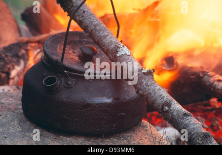 Pot on fire, close-up Stock Photo - Alamy