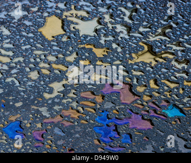 Pattern of water. Multi-colored puddle. Water background Stock Photo ...