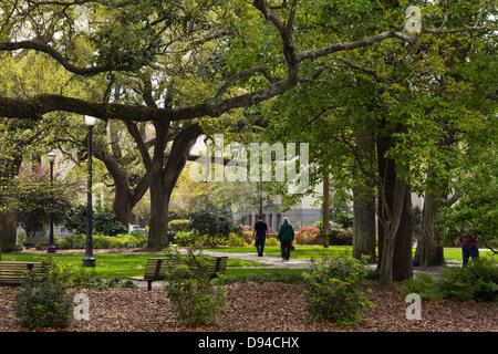 Telfair Square, Northern Historic District, Savannah, Georgia Stock ...