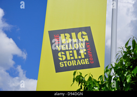 The Big Yellow Self Storage company brand logo sign on a warehouse ...