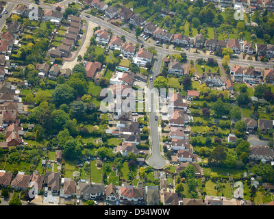English semi detached suburbia, from the air, Romford, South East ...