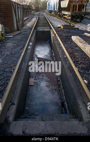 an empty train inspection pit Stock Photo - Alamy