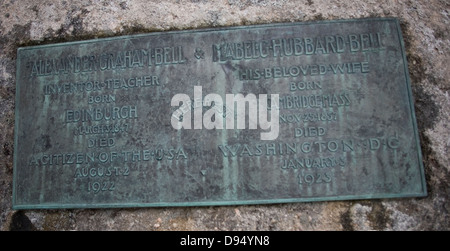 The grave site of both Dr Alexander Graham Bell and his Wife Mabel ...