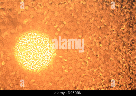 Sunrise viewed through a window covered by condensed dew drops Stock ...
