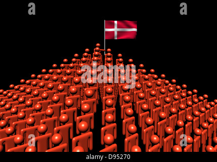 Pyramid of abstract people with Denmark flag illustration Stock Photo ...
