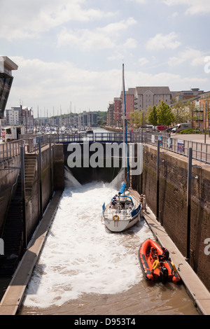 Lock gates at Portishead Marina Stock Photo - Alamy