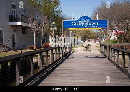 Historic Front Street Waterfront Area Sign, Georgetown, SC Stock Photo ...