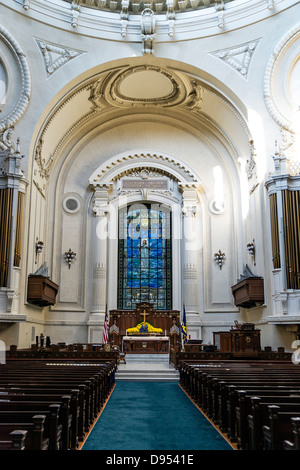 The interior of the Naval Academy Chapel at the US Naval Academy in ...