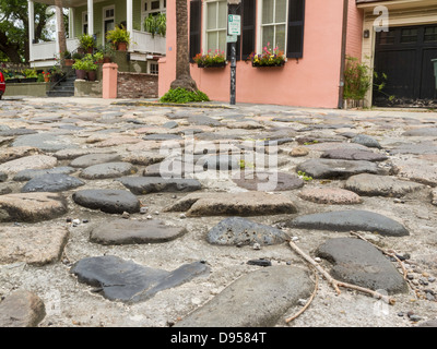 Cobblestone Street, Ship's Ballast Stones, Charleston, SC, USA Stock ...