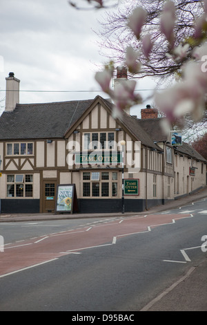 A half timbered village pub at Hopwas in the Midlands Stock Photo - Alamy