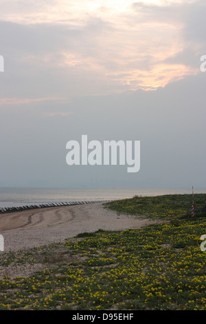 Taiwan Kinmen sand beach with anti landing spikes Stock Photo - Alamy