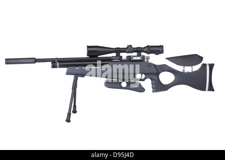 Sniper rifle floating on white background Stock Photo - Alamy