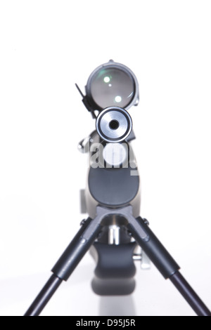 Sniper rifle floating on white background Stock Photo - Alamy