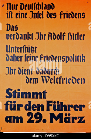 Hitler Election Poster - German Nazi Propaganda Poster Stock Photo ...