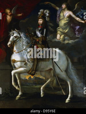 Louis XIV (1638-1715) king of France from 1643, proclaiming duc d'Anjou ...