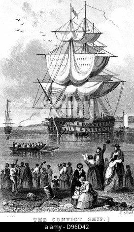 Transportation: Convict ship ready to sail from England to Australia ...