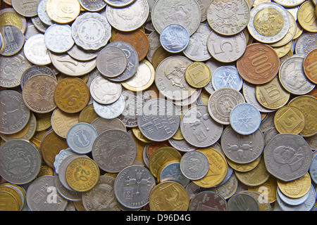 Collection of the old circulated coins Stock Photo - Alamy