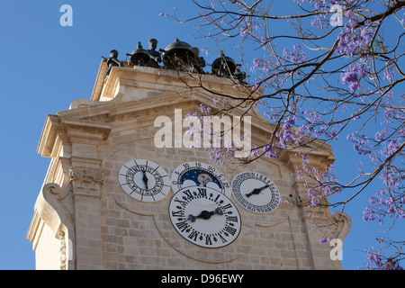 Malta, Valletta. Clock tower of the Grand Master's Palace in the Stock ...