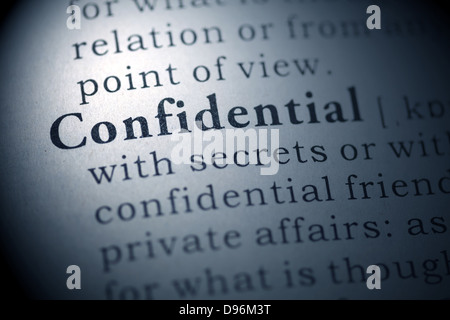 Dictionary definition of the word confidential Stock Photo - Alamy