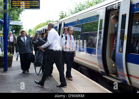 Passengers getting off trains at London Bridge rail station during the ...