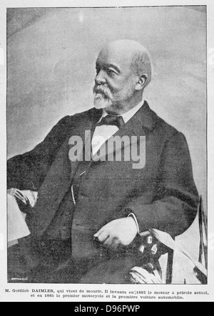 Gottlieb Daimler (1834-1900) was a German inventor, engineer, an ...