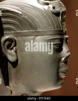 Ahmose II (Amasis II) A fragmentary statue head of Amasis II; Pharaoh ...