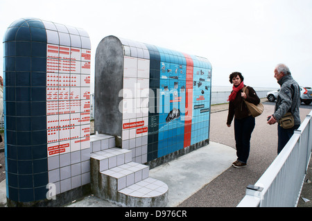 Breezanddijk, Afsluitdijk causeway, memorial Cornelis Lely Stock Photo ...