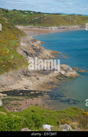 Brandy Cove and Caswell Bay near Swansea Stock Photo - Alamy
