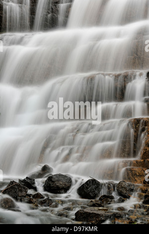 Silver Staircase Falls Glacier National Park Montana USA Stock Photo ...