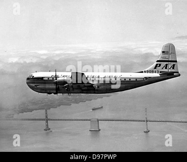 A Boeing 377 Stratocruiser of Pan American World Airways poses with its ...