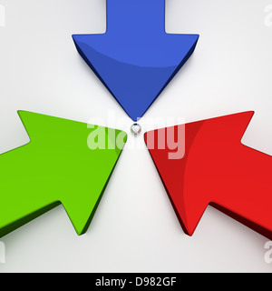 3D Arrows - 3 Colors - Production - Green / Red / Blue Stock Photo - Alamy
