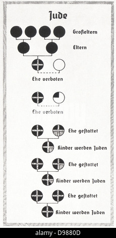 NUREMBERG LAWS, 1935. Chart from Nazi Germany explaining the Nuremberg ...