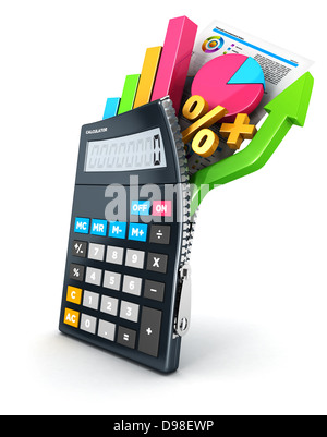 Business concept: Calculator on Digital Data Paper background Stock ...