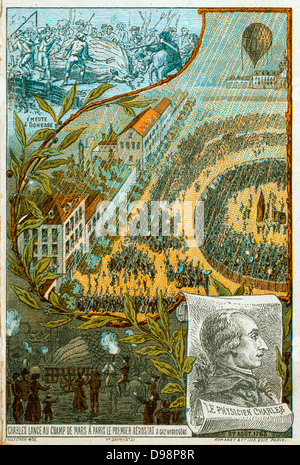 First Launch of Unmanned Hydrogen Balloon, 1783 Stock Photo - Alamy