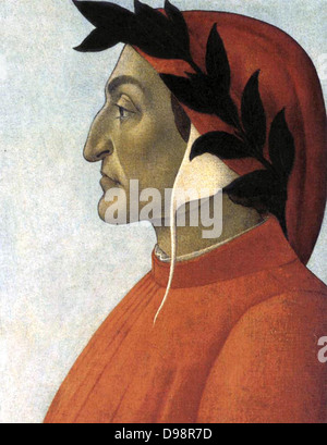 Dante Alighieri (c1265-1321) known as Dante, Italian poet. Portrait ...
