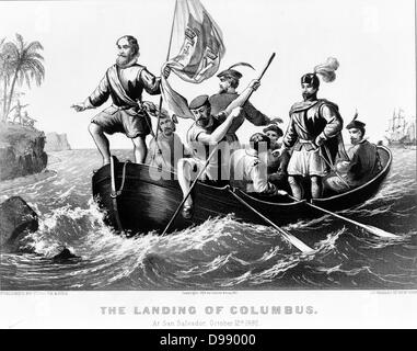 Christopher Columbus Landing in New World, 1492 Stock Photo - Alamy