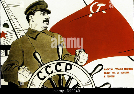 Josef Stalin Soviet propaganda poster showing Stalin with books. Circa ...