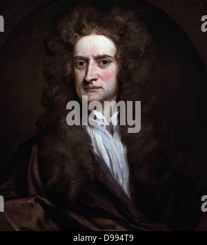 Sir Isaac Newton (1642-1727), portrait of the English physicist and ...